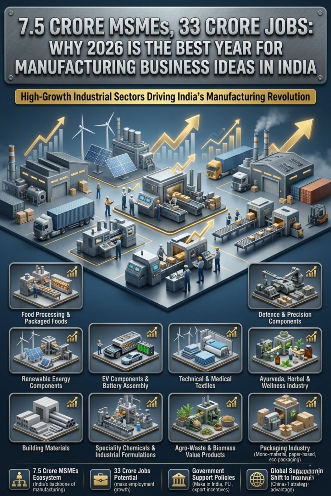 Top Manufacturing Business Ideas in India 2026 | MSME Guide